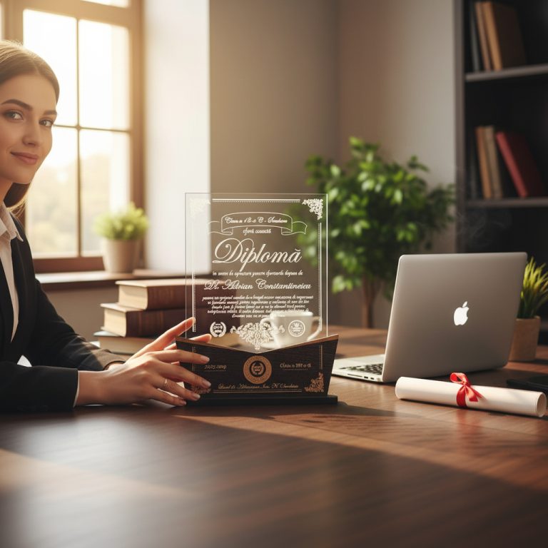 Diploma profesor - Trofeu cadou personalizat
