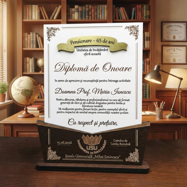 Diploma profesor - Trofeu cadou personalizat